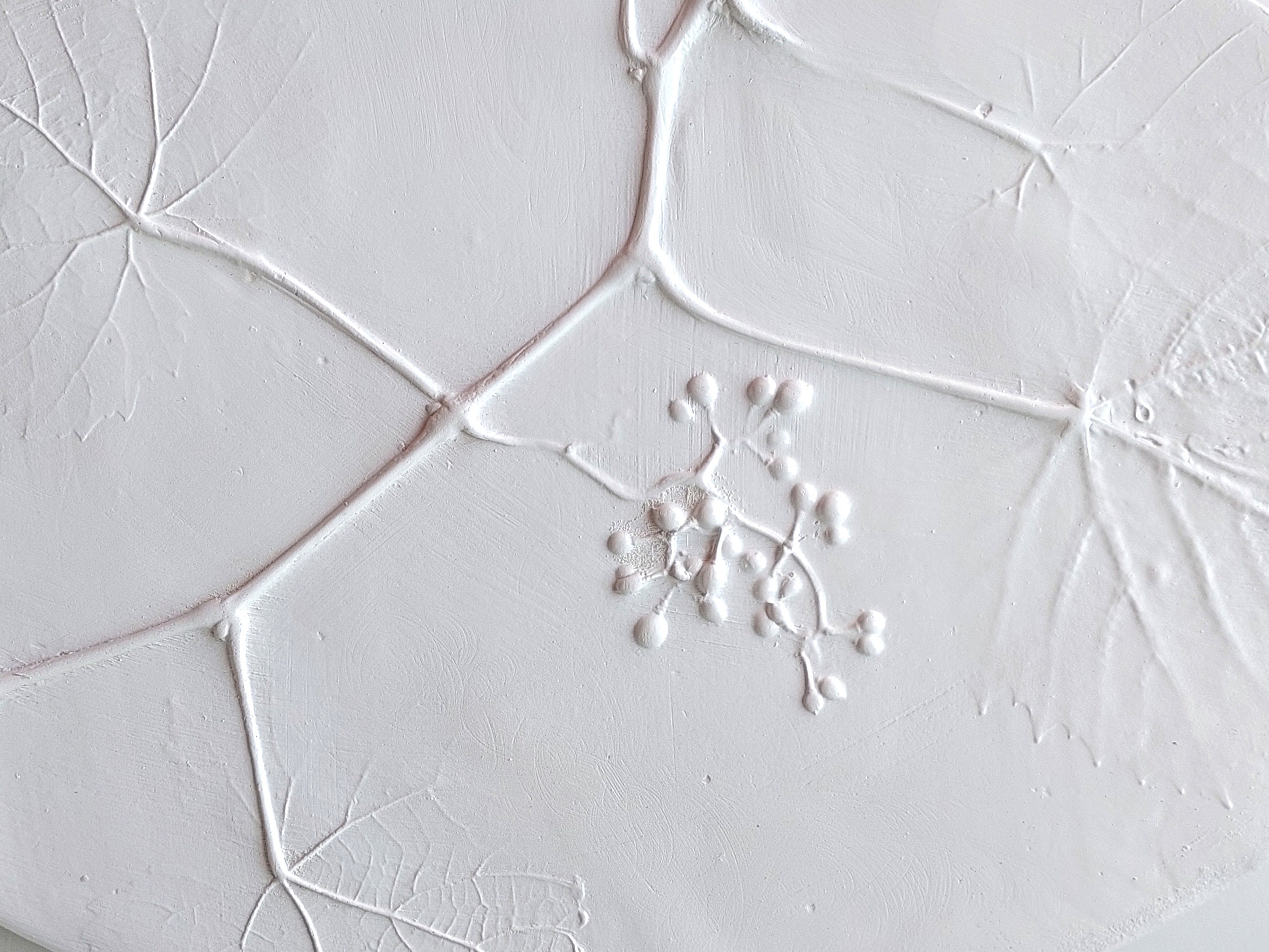 Modernist Bas-relief Art Work. White 3d Wall Panels. Handmade Botanical ...