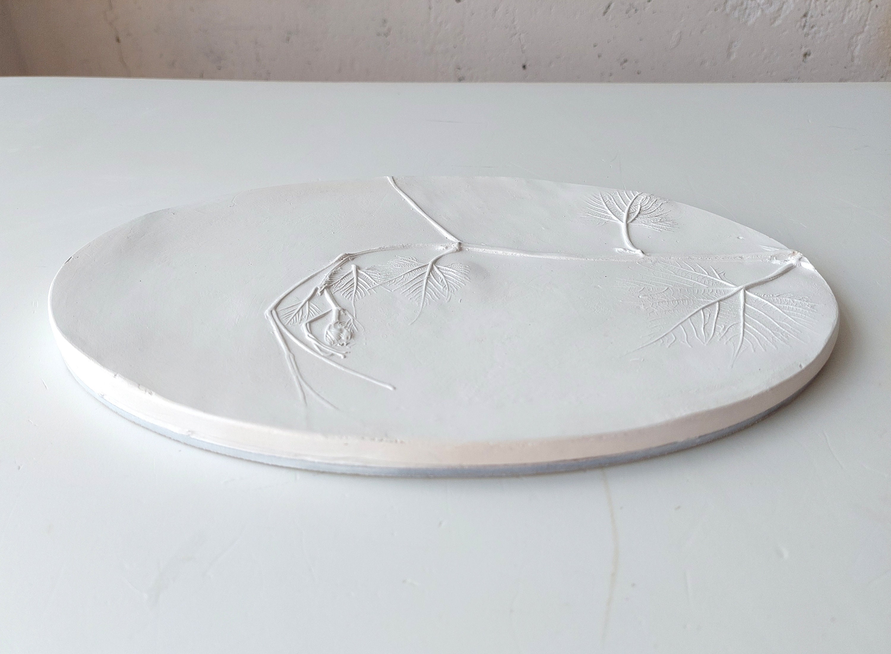 Modernist Bas-relief Art Work. White 3d Wall Panels. Handmade Botanical ...
