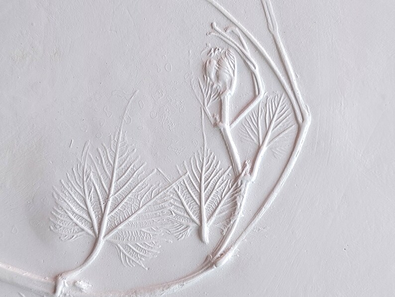 Modernist Bas-relief Art Work. White 3d Wall Panels. Handmade Botanical ...