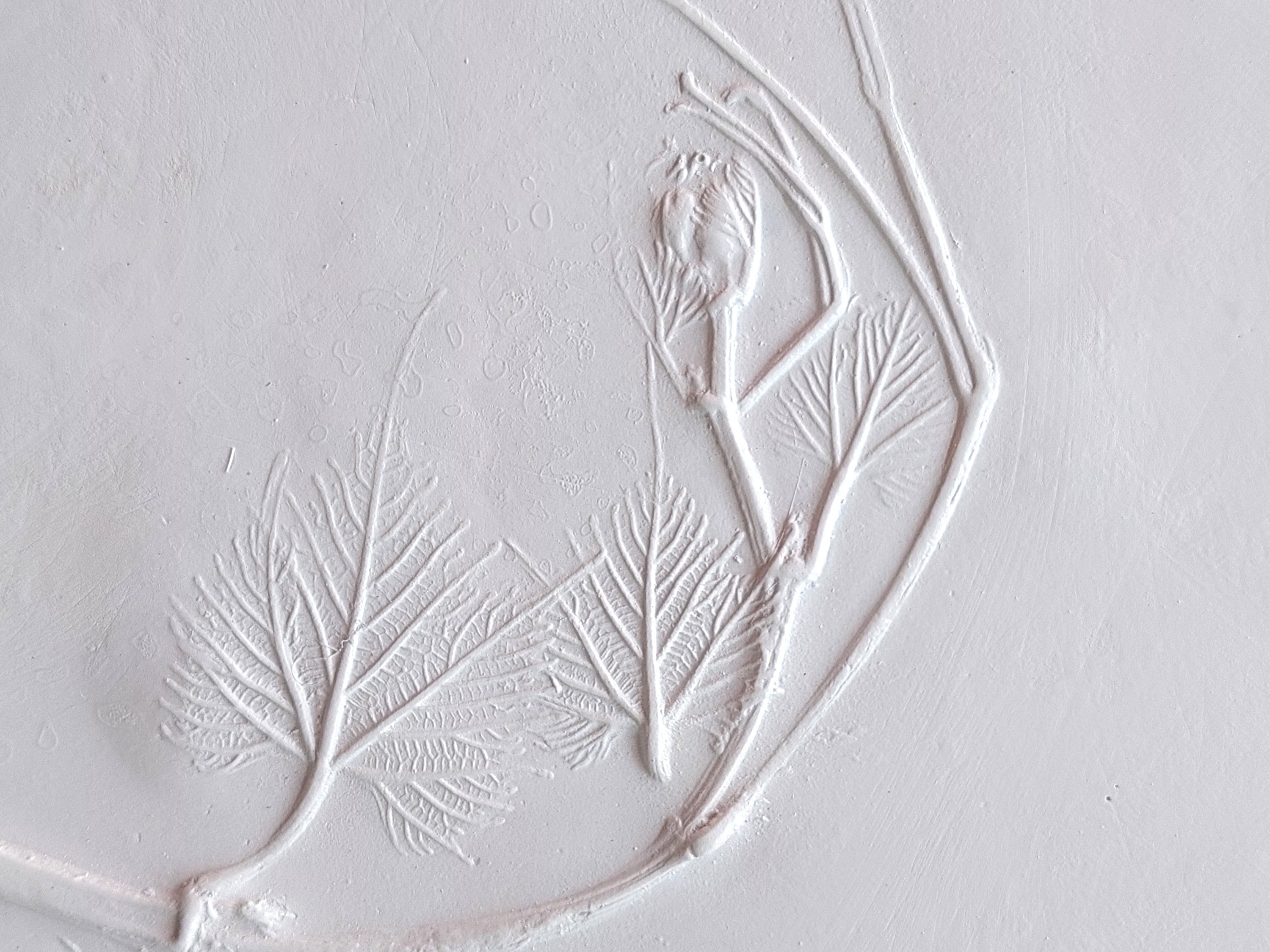 Modernist Bas-relief Art Work. White 3d Wall Panels. Handmade Botanical ...