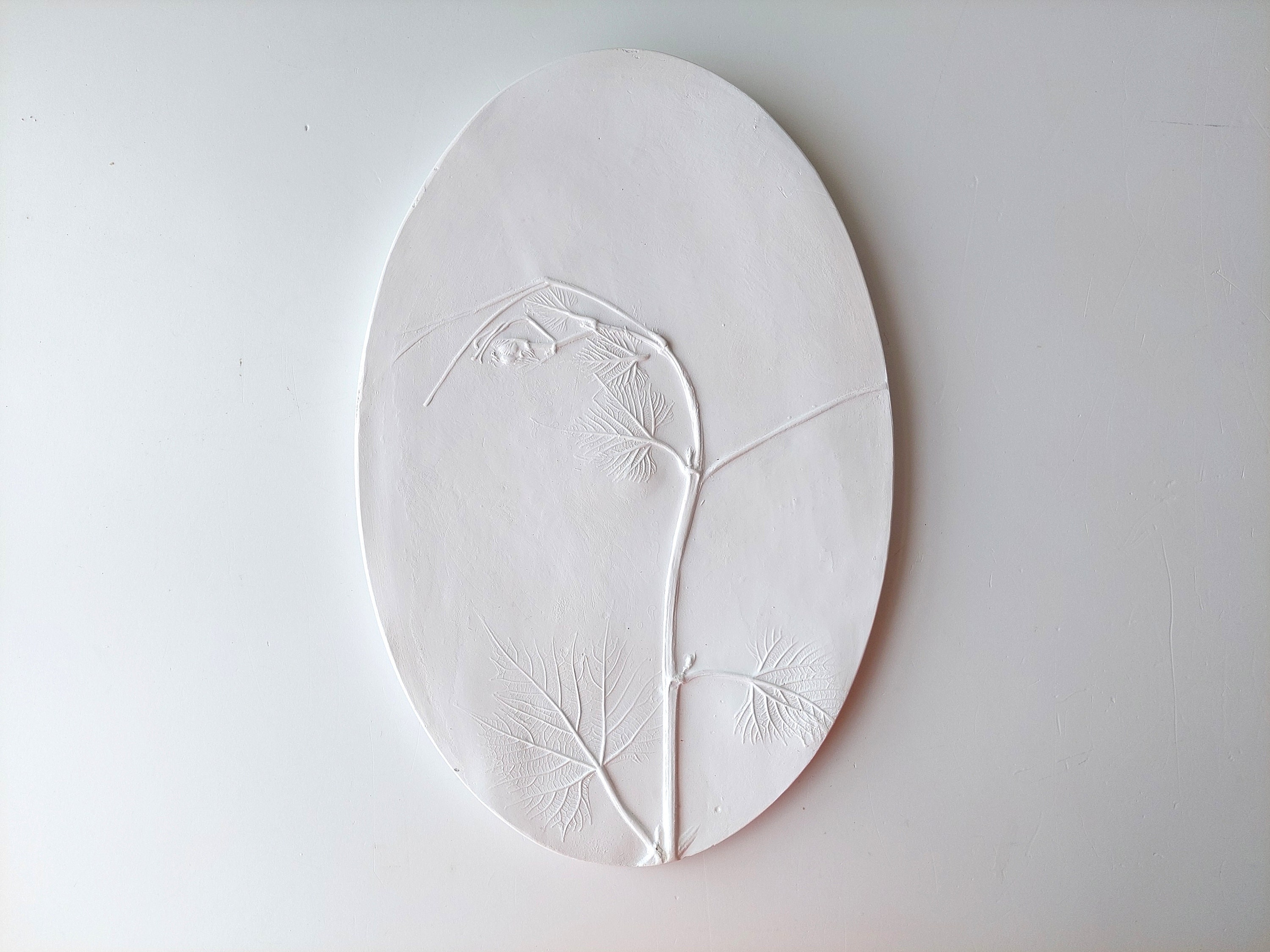 Modernist Bas-relief Art Work. White 3d Wall Panels. Handmade Botanical ...