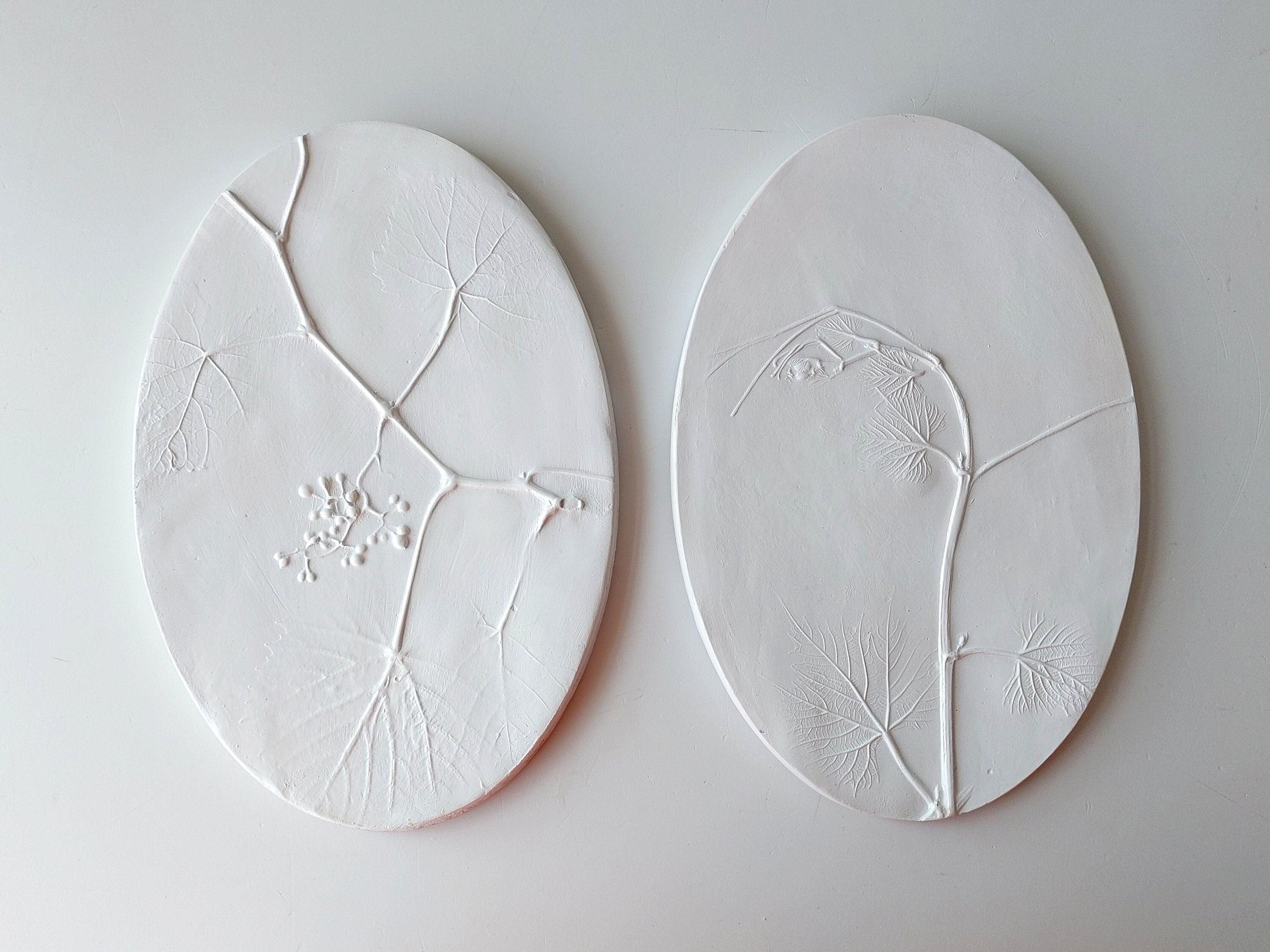 Modernist Bas-relief Art Work. White 3d Wall Panels. Handmade Botanical ...