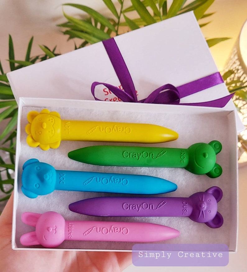 Chunky Animal Crayons- Colouring- Party Favours- Gifts for Kids ...