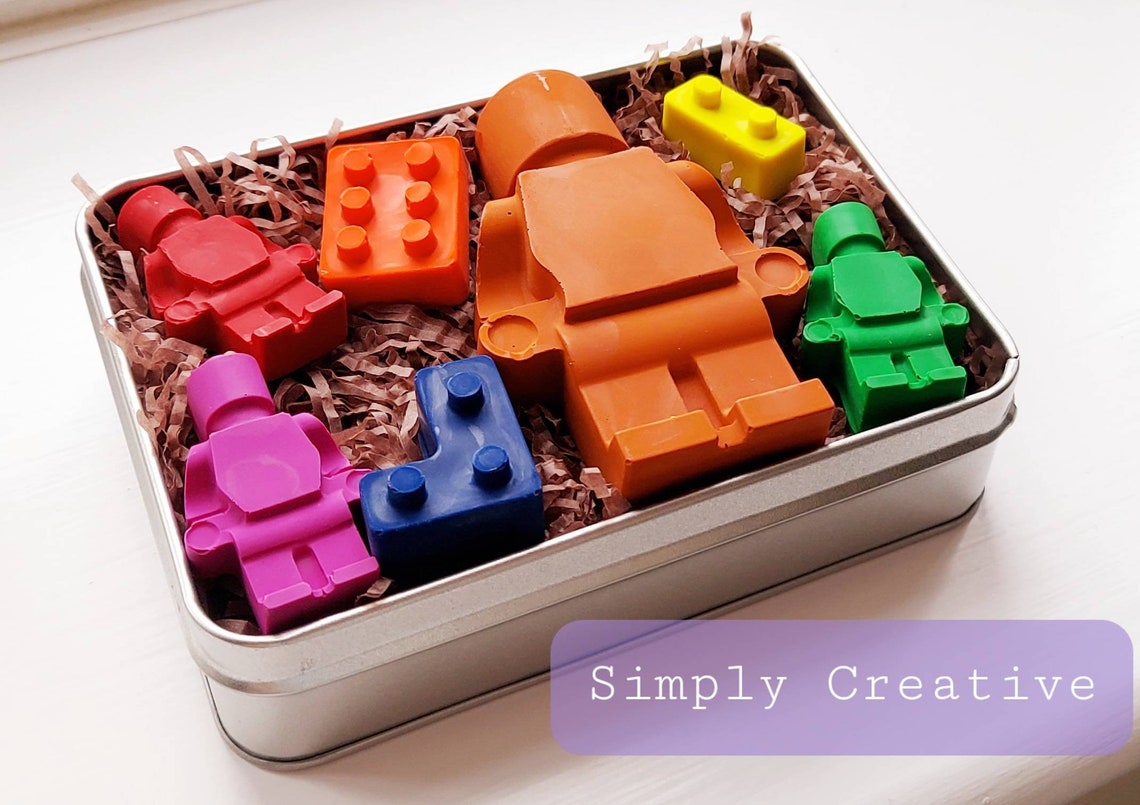 Brick Men & Bricks Crayon Tin Gift Ideas For Kids | Etsy