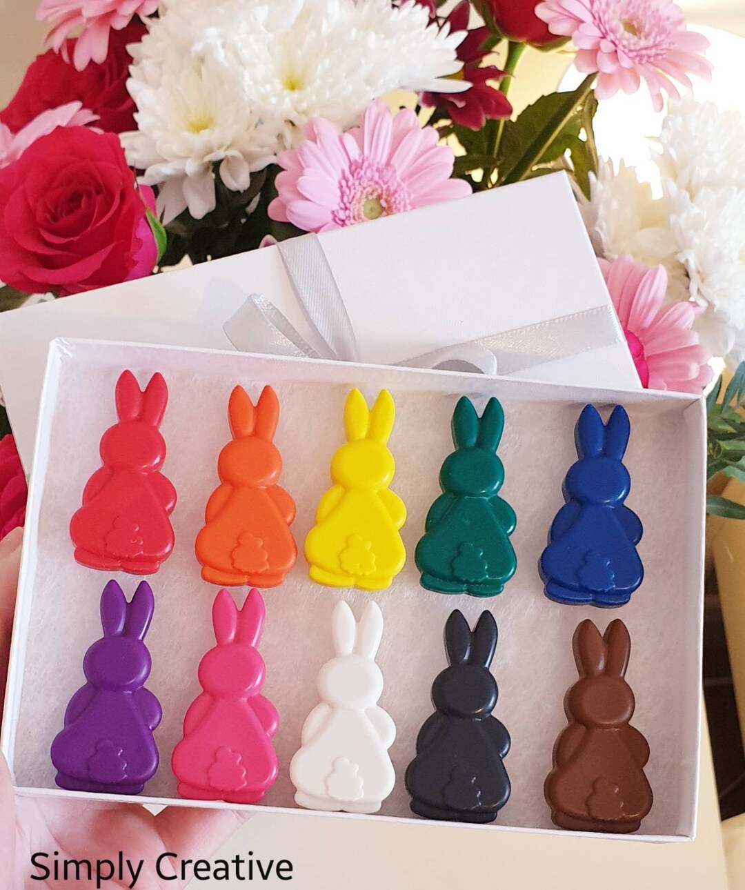 Bunny Rabbit Crayons, Easter Crayon Gift, Party Favour, Stocking Filler ...