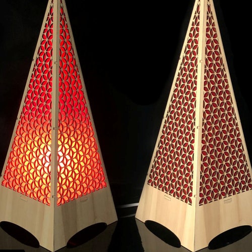 Pyramid Lamp Wooden Lamp Decoration Decoration Cut File | Etsy