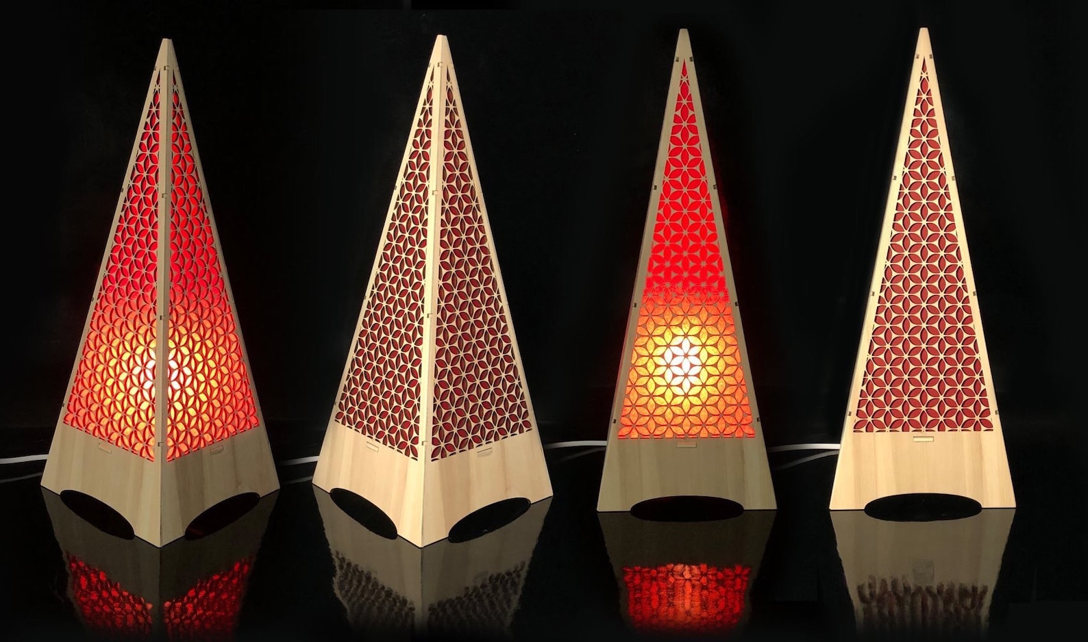 Pyramid Lamp, Wooden Lamp, Decoration, Decoration Cut File, Lantern ...