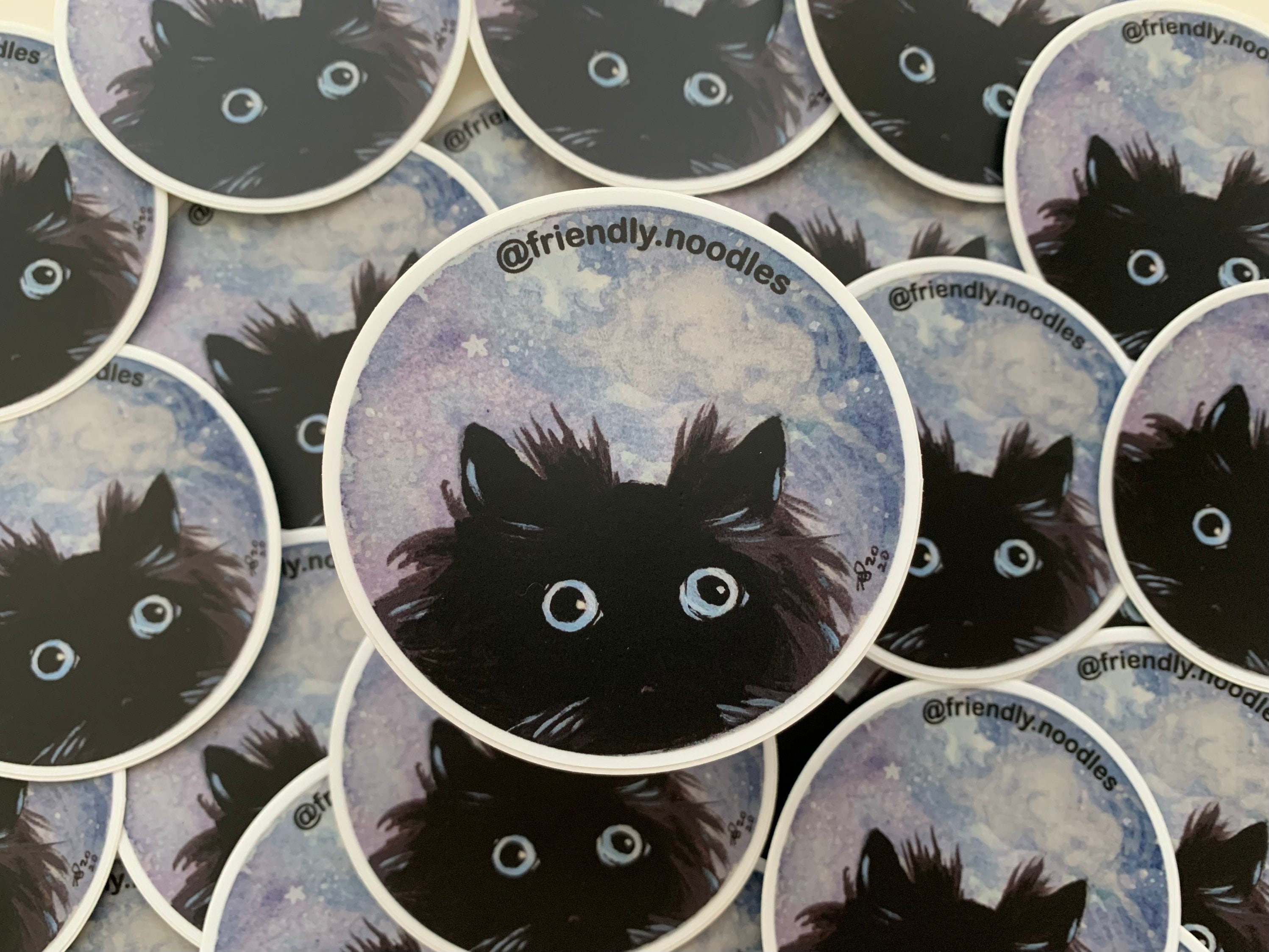 Noodle Circle Sticker Friendly Noodles Cat Sticker Cat Art - Etsy Australia