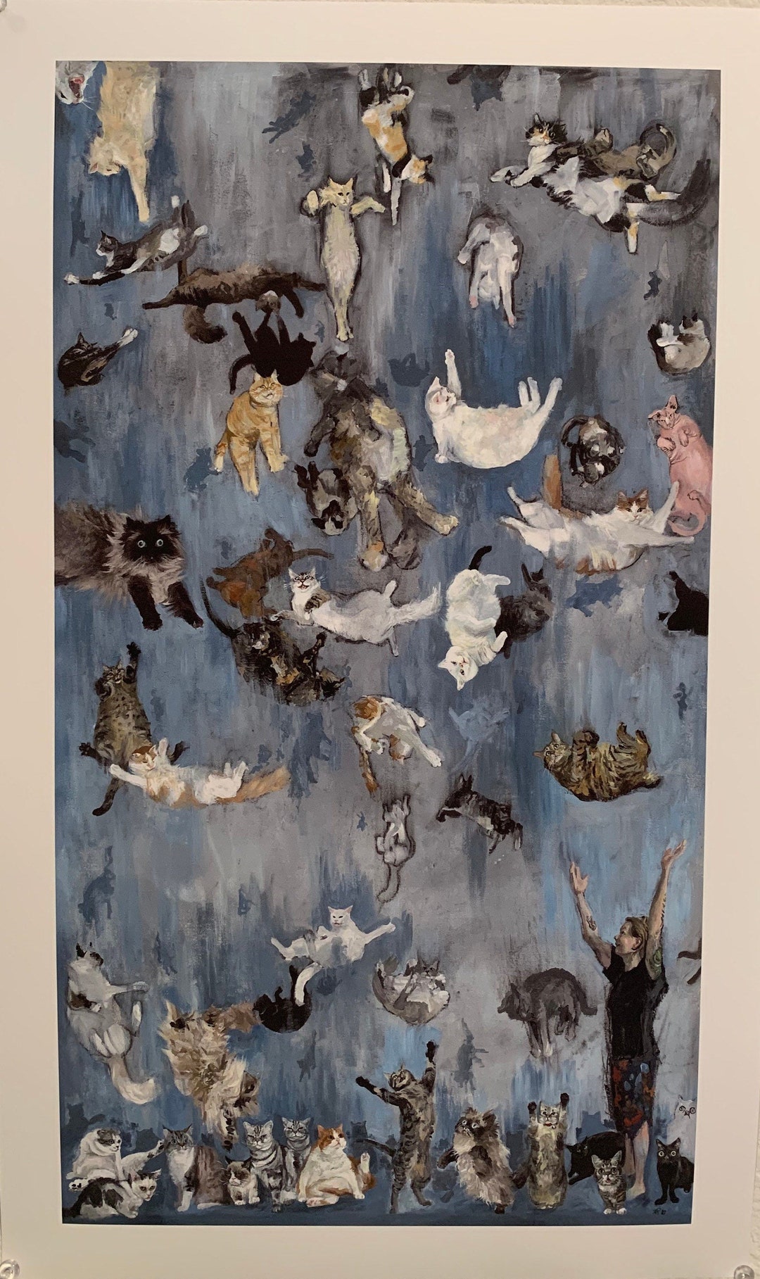 Raining Cats 12x20" Print, Internet Cats, Smudge, Lil Bub, Grumpy Cat ...