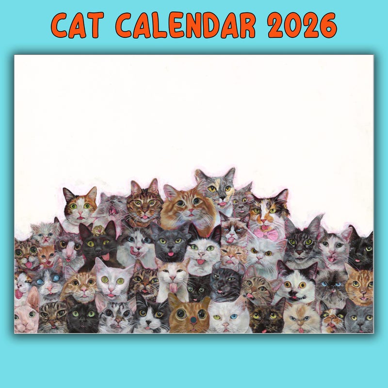 Cat 2026 Wall Calendars - Etsy