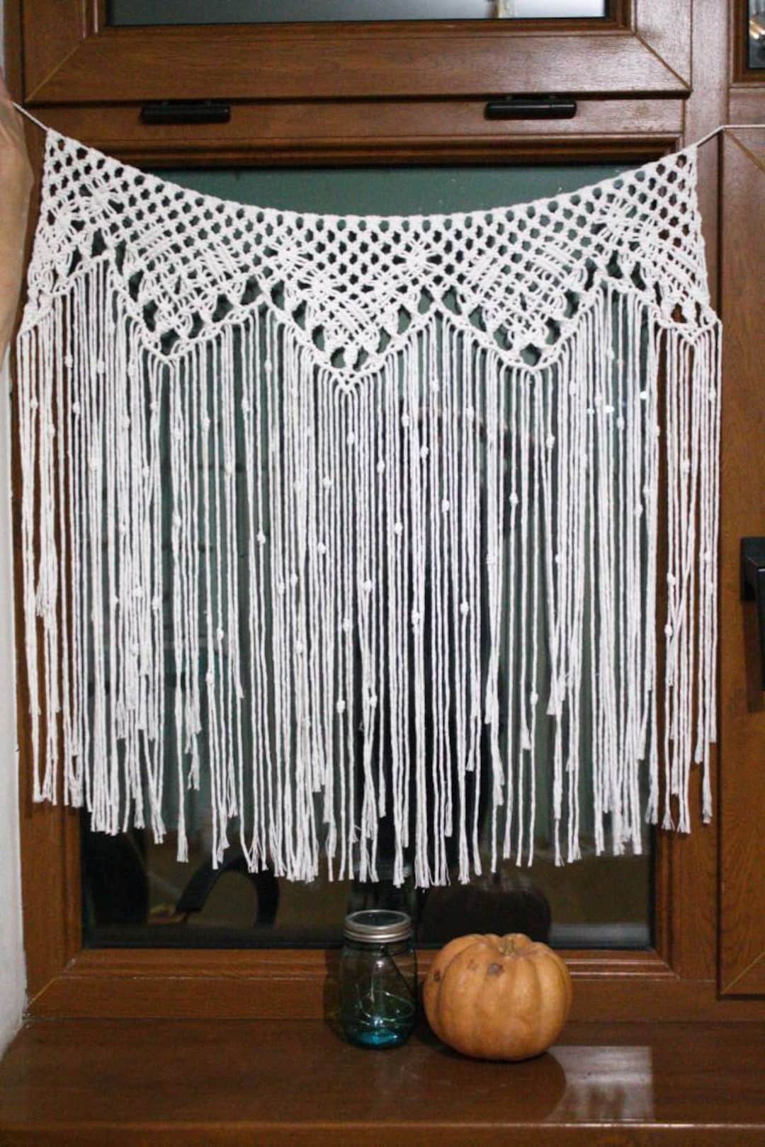 Macrame Curtain, Window Curtain. Macrame Window Curtain. Macrame Wall ...
