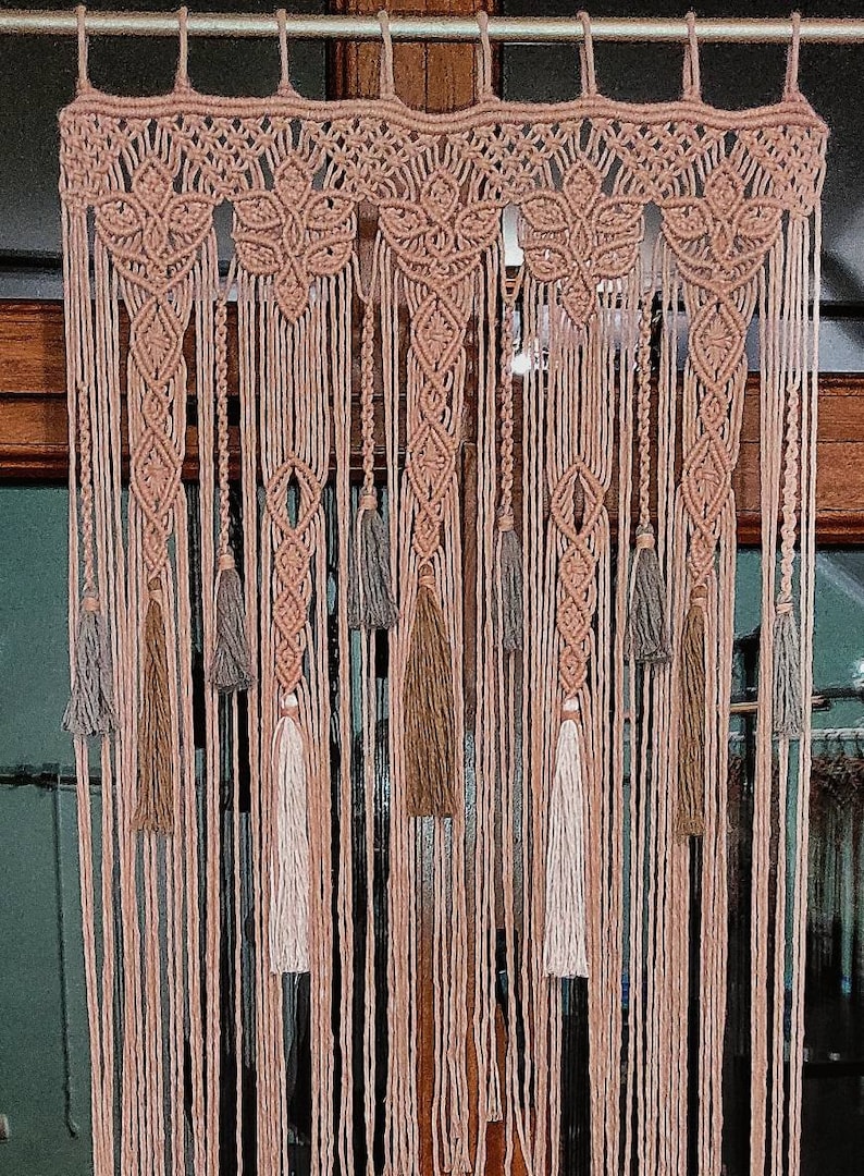 Decor Macrame curtain Macrame panel curtain Doorway Macrame | Etsy