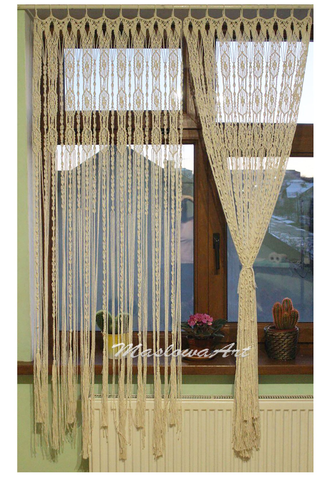 Macrame Curtain. Macrame Panel. Window Curtain. Macrame Wall Art. Decor ...