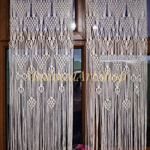 Decor Macrame Curtain, Macrame Panel, Banner Macrame,macrame Wall Art ...