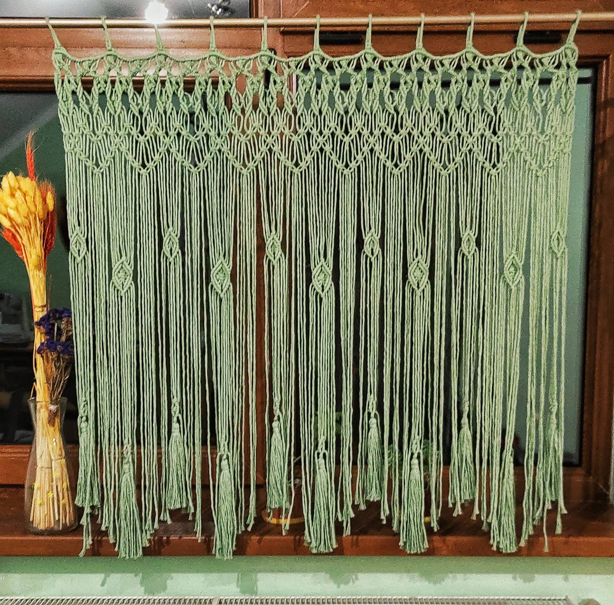 Decor Macrame Curtain Banner Macramemacrame Wall Art.window - Etsy ...