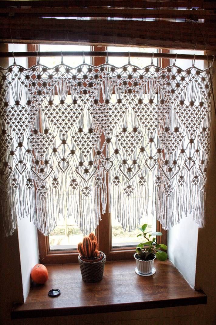 Macrame Curtain.window Curtain.macrame Wall Art. Macrame Wall | Etsy