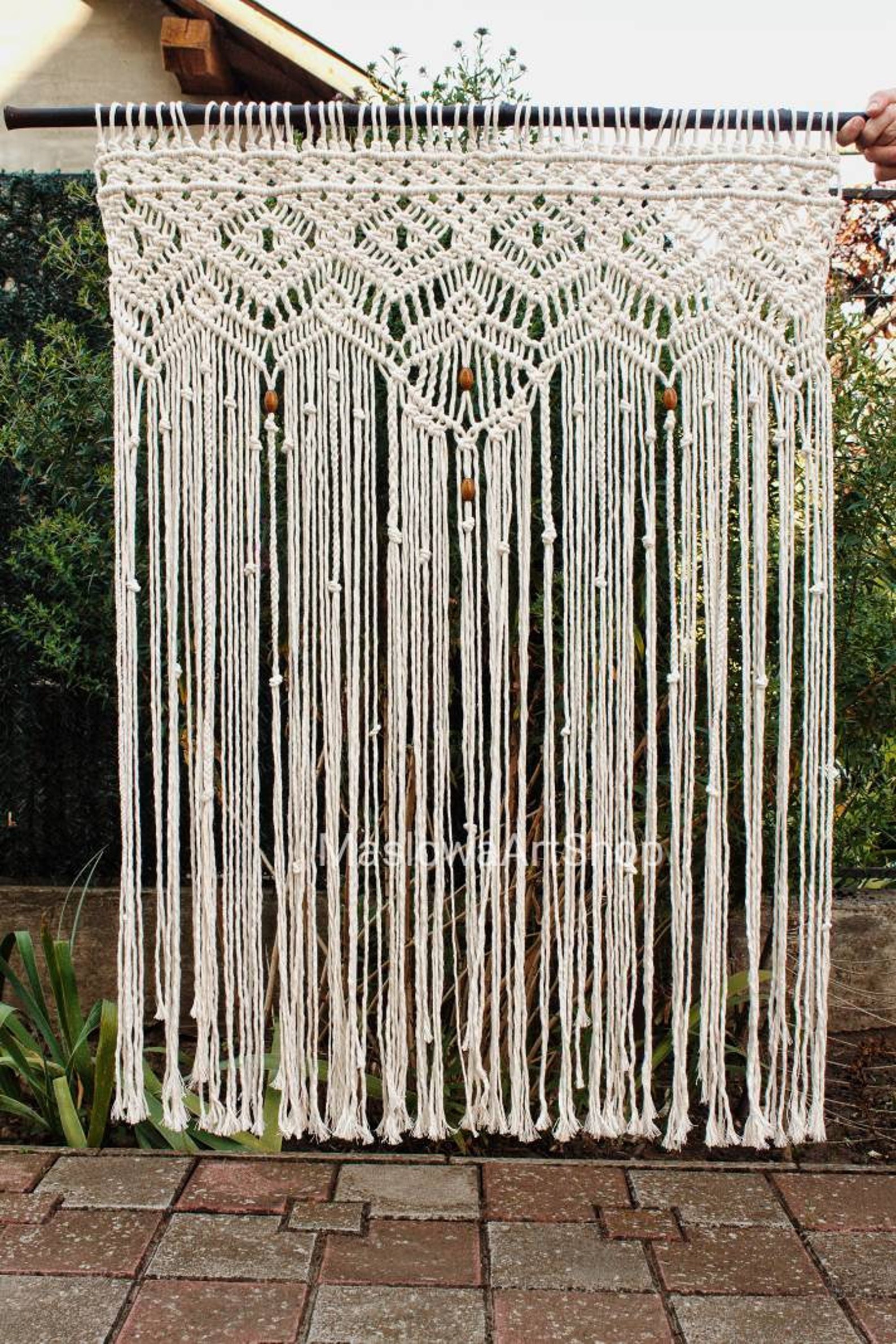 Macrame Curtain. Macrame Wall Art.macrame Wall Hanging.window | Etsy