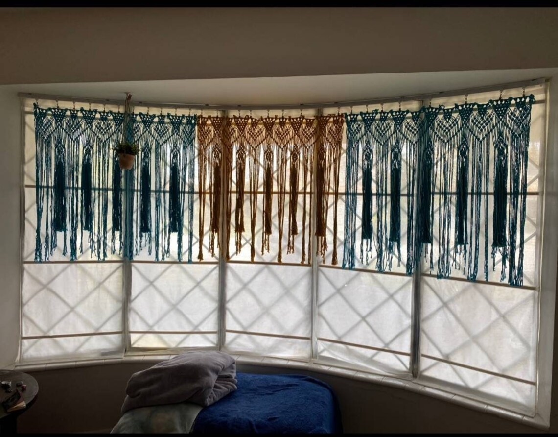 Decor Macrame Curtain. Window Macrame Curtain. Valance - Etsy