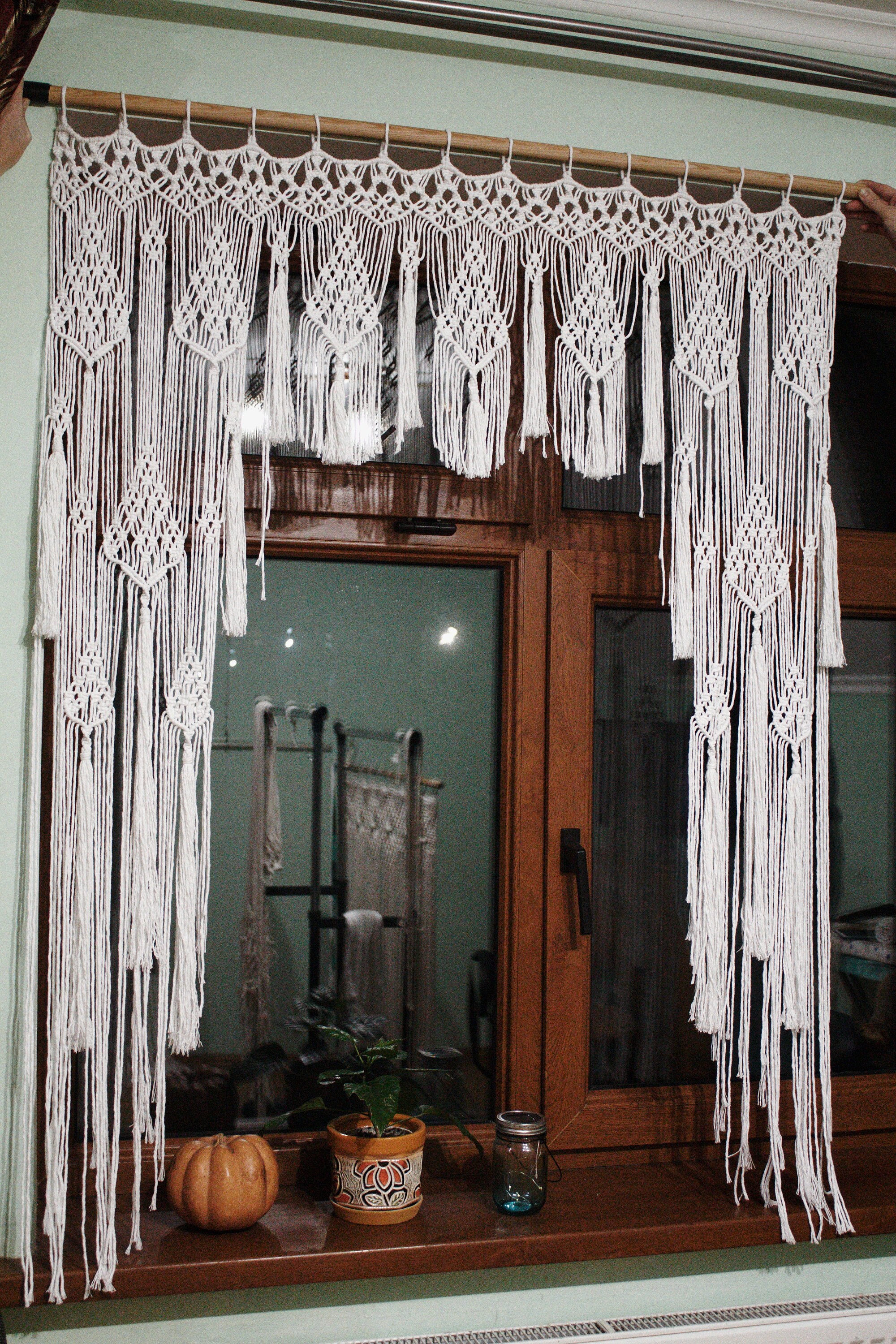 Wedding Macrame large Macrame Curtain Arch Macrame Curtain | Etsy