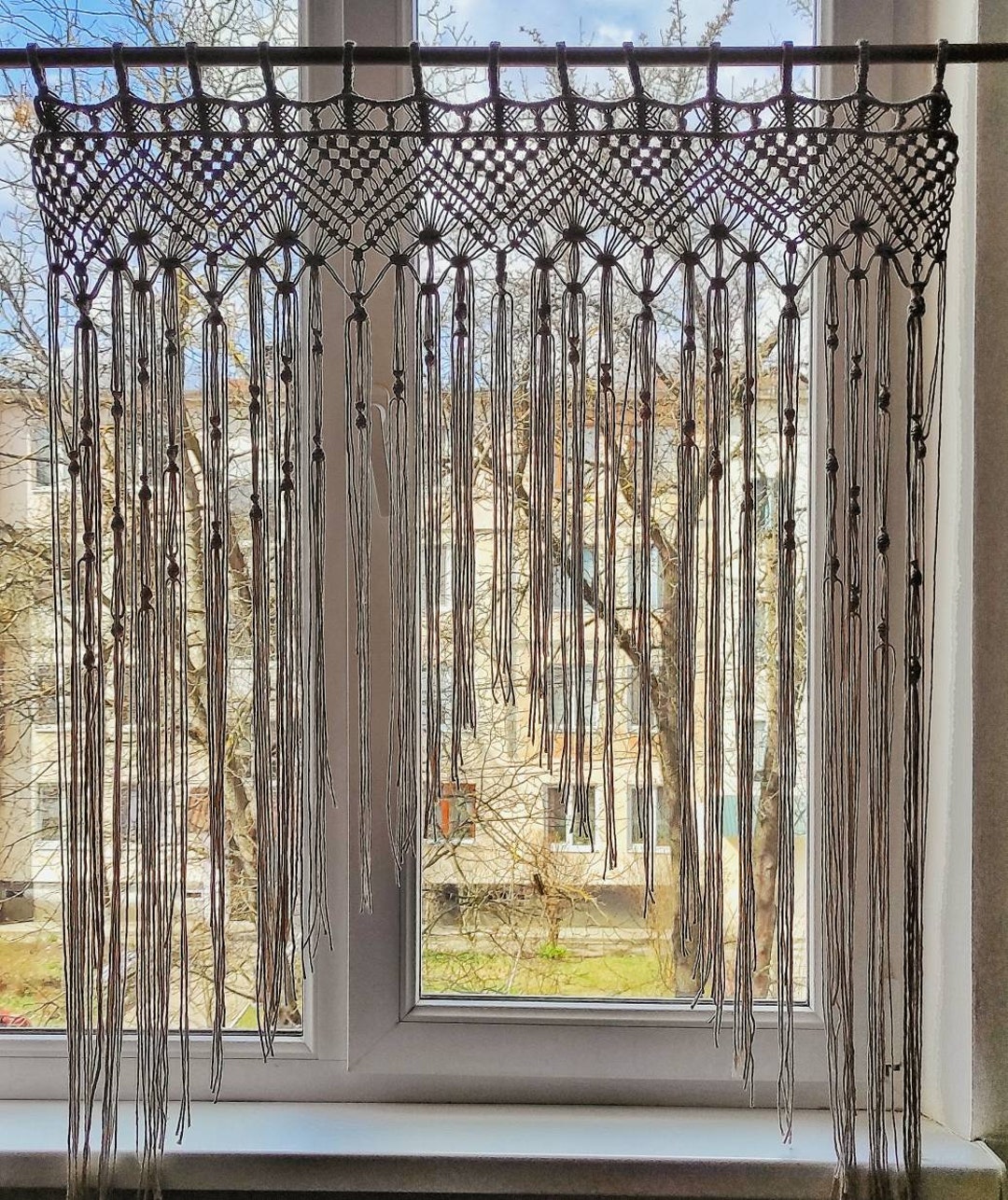 Macrame Curtain. Macrame Wall Art.macrame Wall Hanging.window Curtain ...