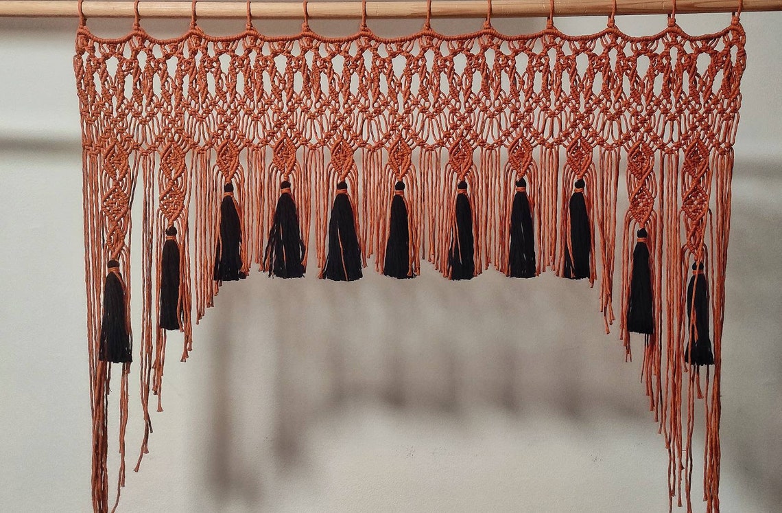 Wedding Macrame large Macrame Curtain Arch Macrame Curtain - Etsy