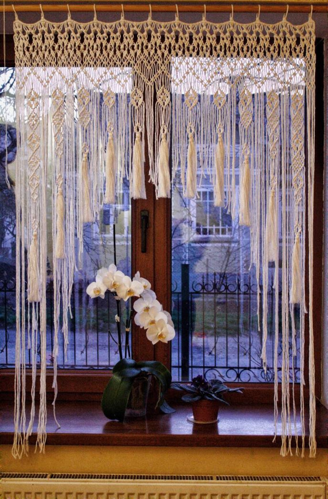 Wedding Macrame large Macrame Curtain Arch Macrame Curtain | Etsy