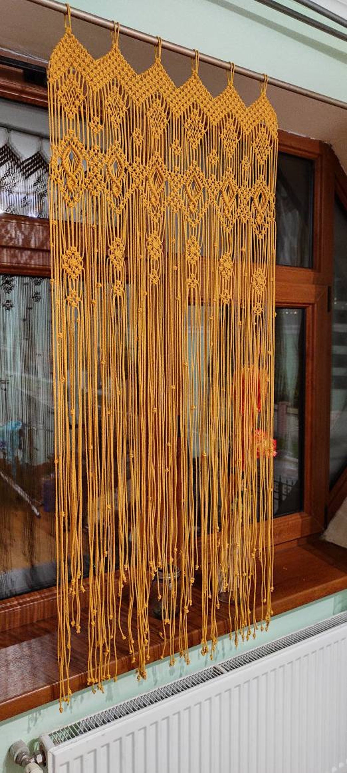 Decor Macrame Curtain Macrame Panel Banner Macramemacrame - Etsy