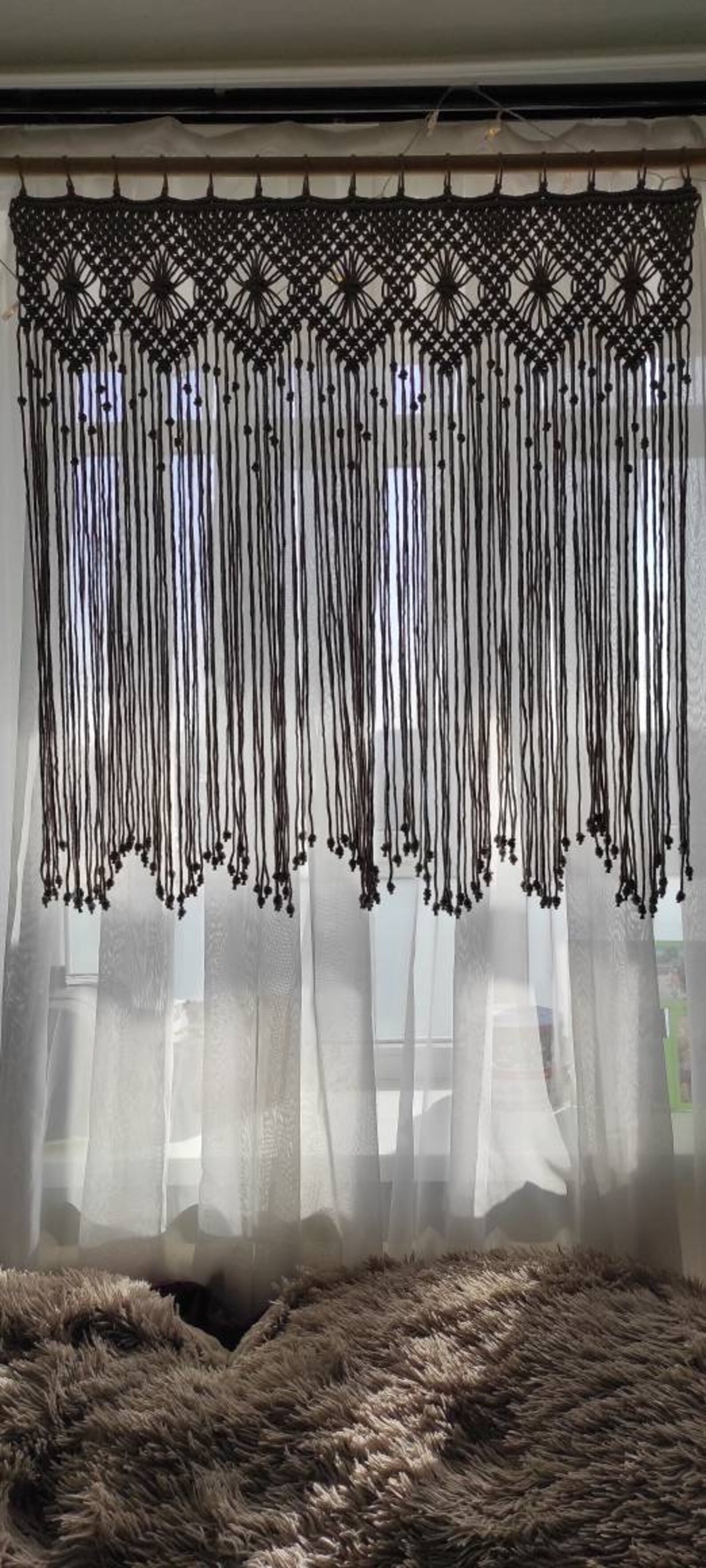 Window Macrame Curtain Décor Macrame Curtain Doorway Macrame - Etsy