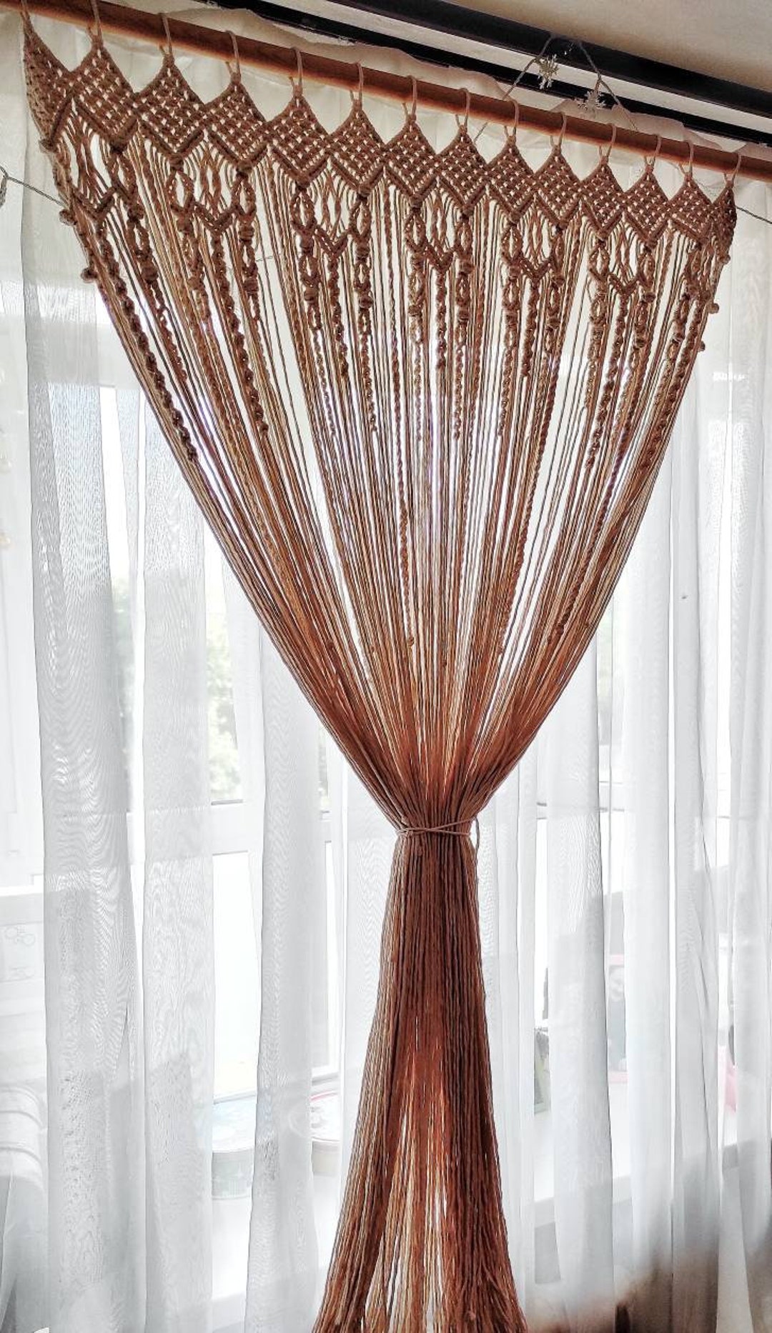 Macrame Curtain. Macrame Wall Art.macrame Wall Hanging.window Curtain ...