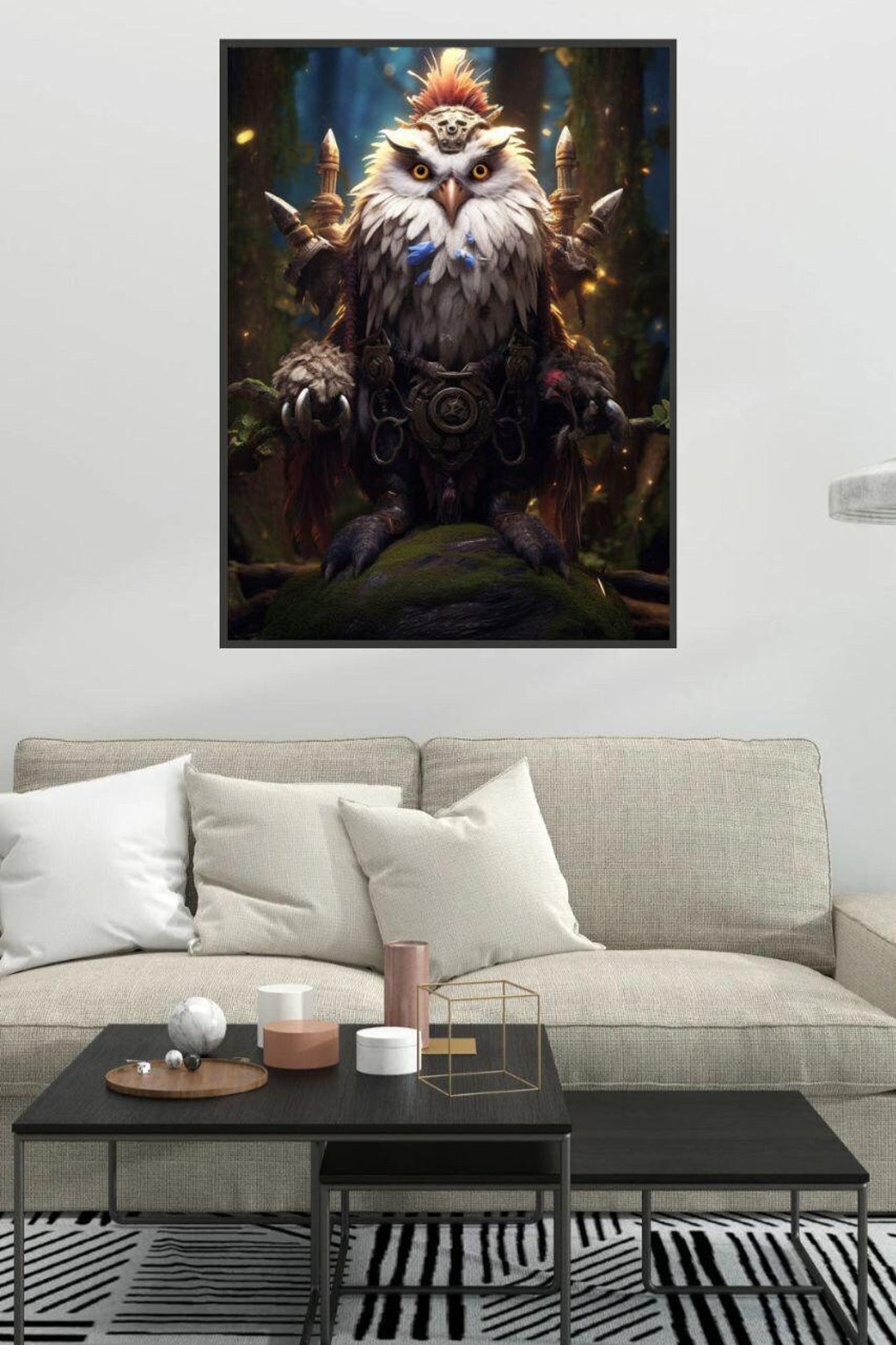 Owl Druid Type B | Digital Art Print, Wall Art, AI Generated, AI Art ...