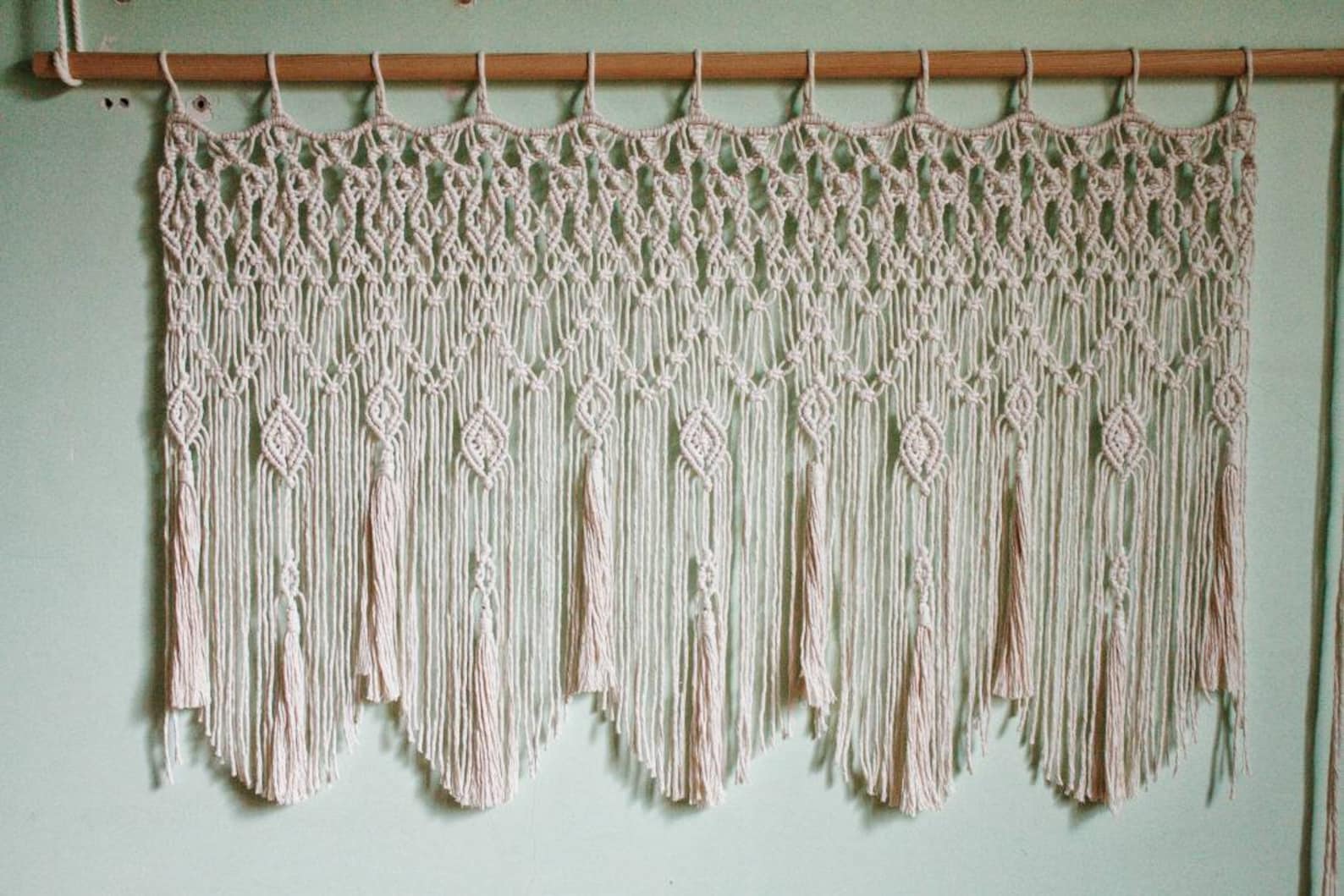 Decor Macrame Curtaindecor Macrame Valance Window Macrame - Etsy