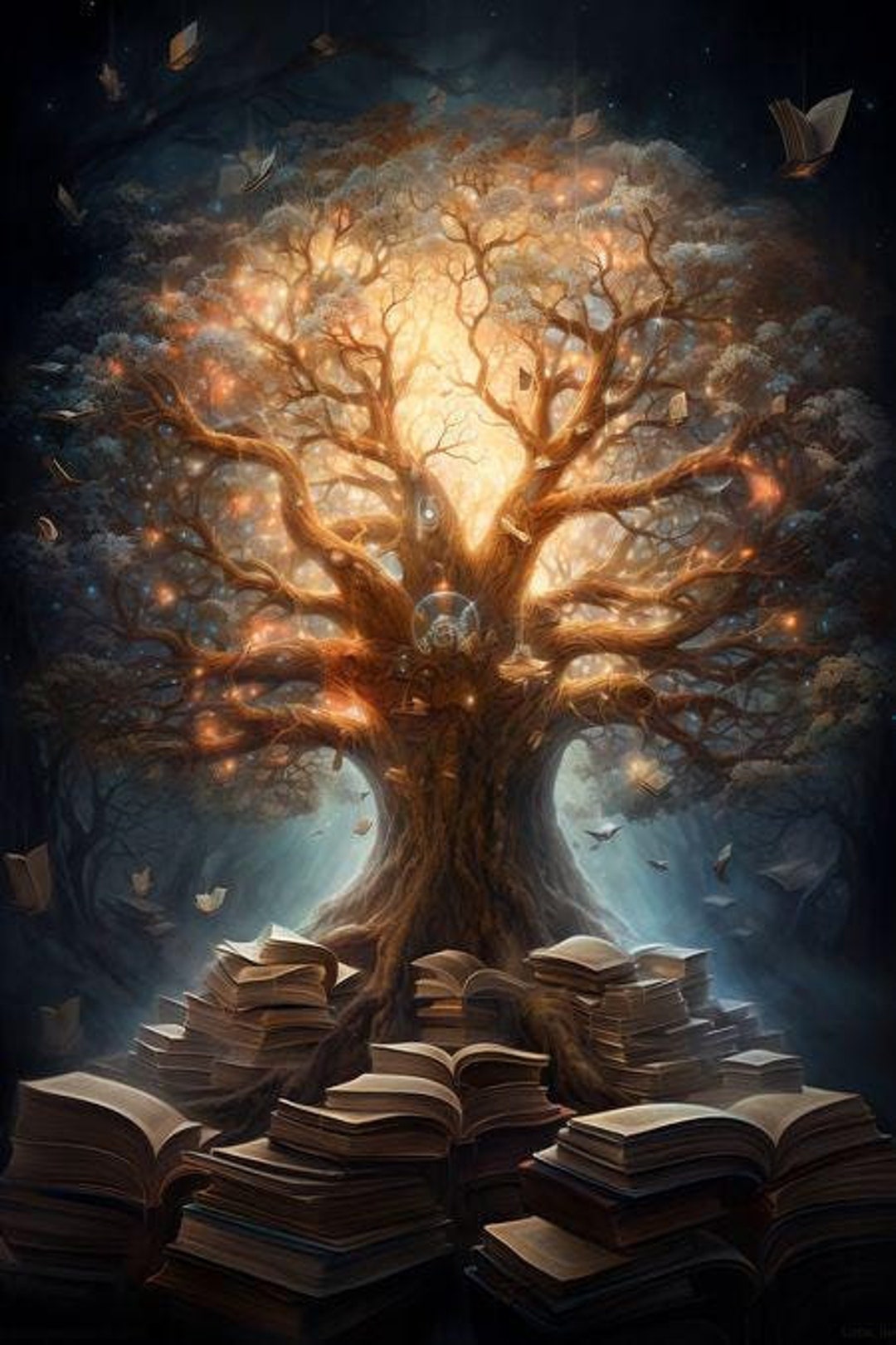 Tree of Knowledge | Digital Art Print, Wall Art, AI Generated, AI Art ...