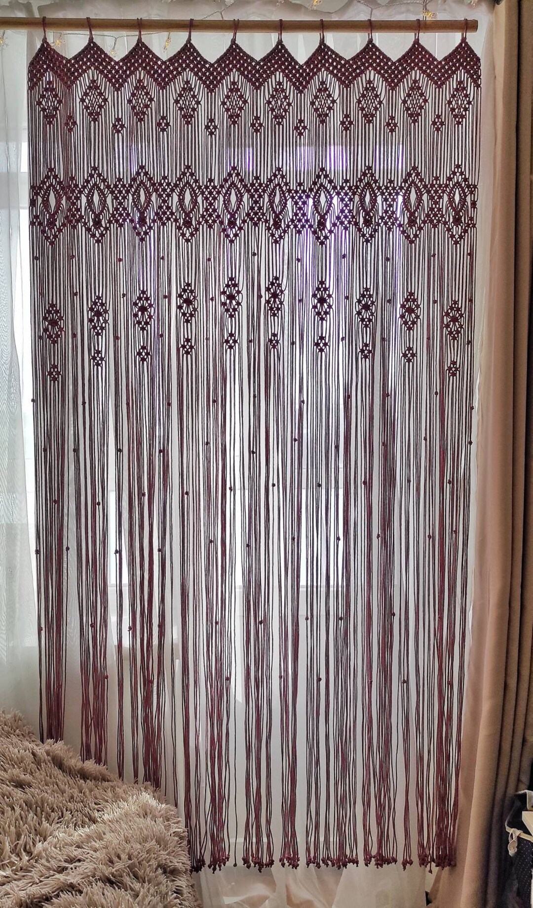 Decor Macrame Curtain, Macrame Panel, Banner Macrame,macrame Wall Art ...