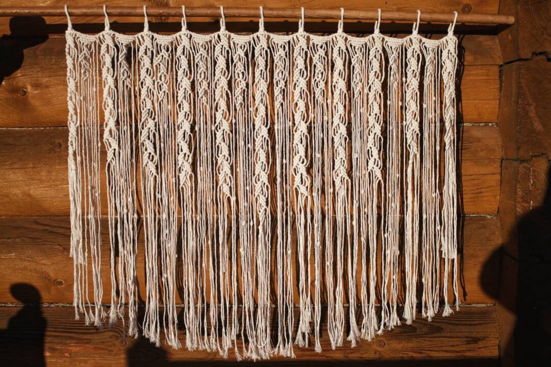Macrame Curtain,macrame Fiber Art, Large Macrame, Macrame Wall Art,ecru ...