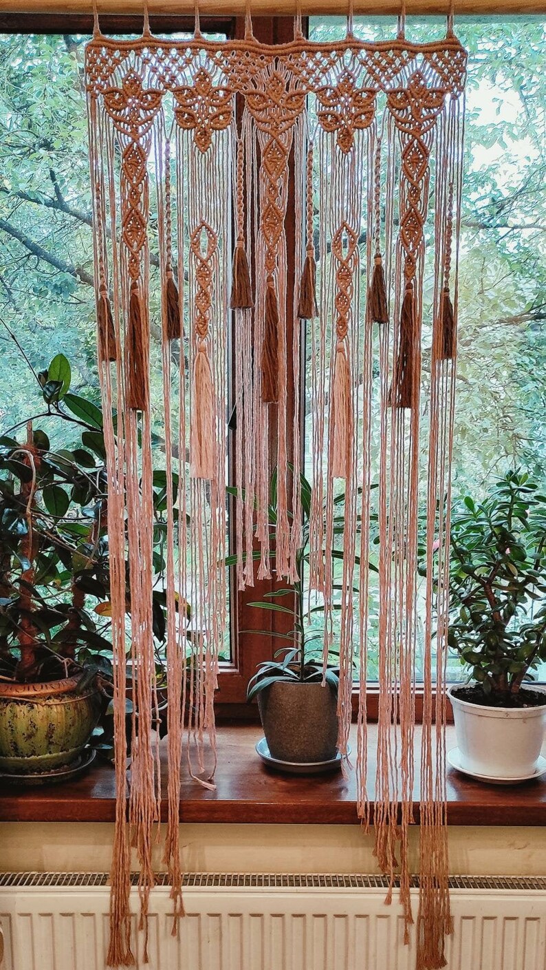 Decor Macrame curtain Macrame panel curtain Doorway Macrame | Etsy