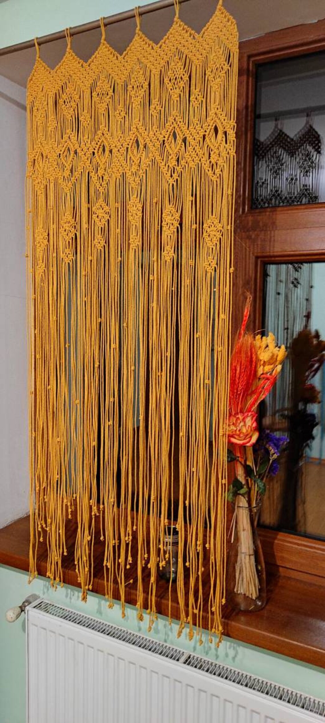 Decor Macrame Curtain Macrame Panel Banner Macramemacrame - Etsy