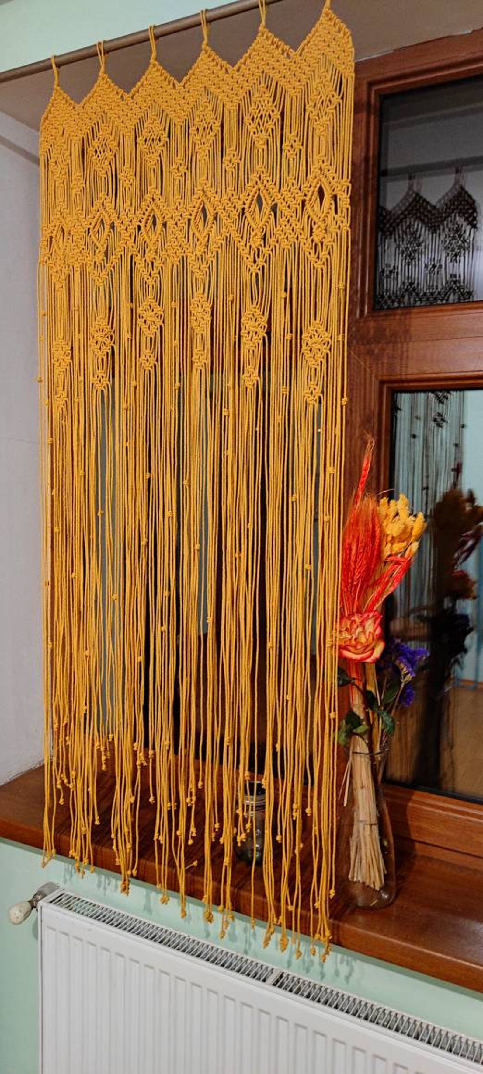 Decor Macrame Curtain Macrame Panel Banner Macramemacrame - Etsy