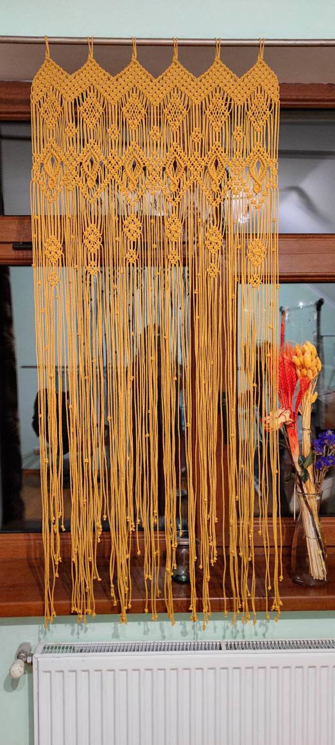 Decor Macrame Curtain Macrame Panel Banner Macramemacrame - Etsy