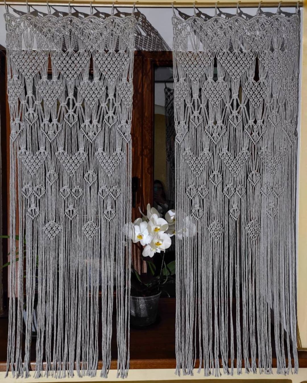 Decor Macrame Curtain Macrame Panel Banner Macramemacrame - Etsy