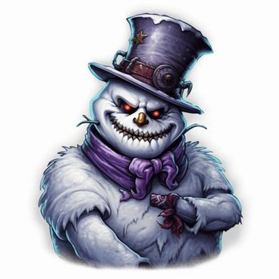 Evil Christmas Snowman Clipart Bundle, Transparent PNG, T-shirt Design ...