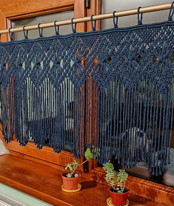 Window Macrame Curtain Décor Macrame Curtain Doorway Macrame - Etsy