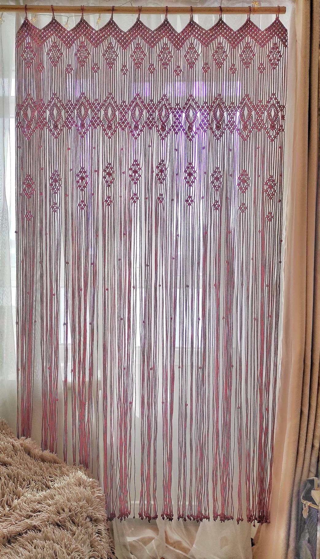 Decor Macrame Curtain Macrame Panel Banner Macramemacrame | Etsy