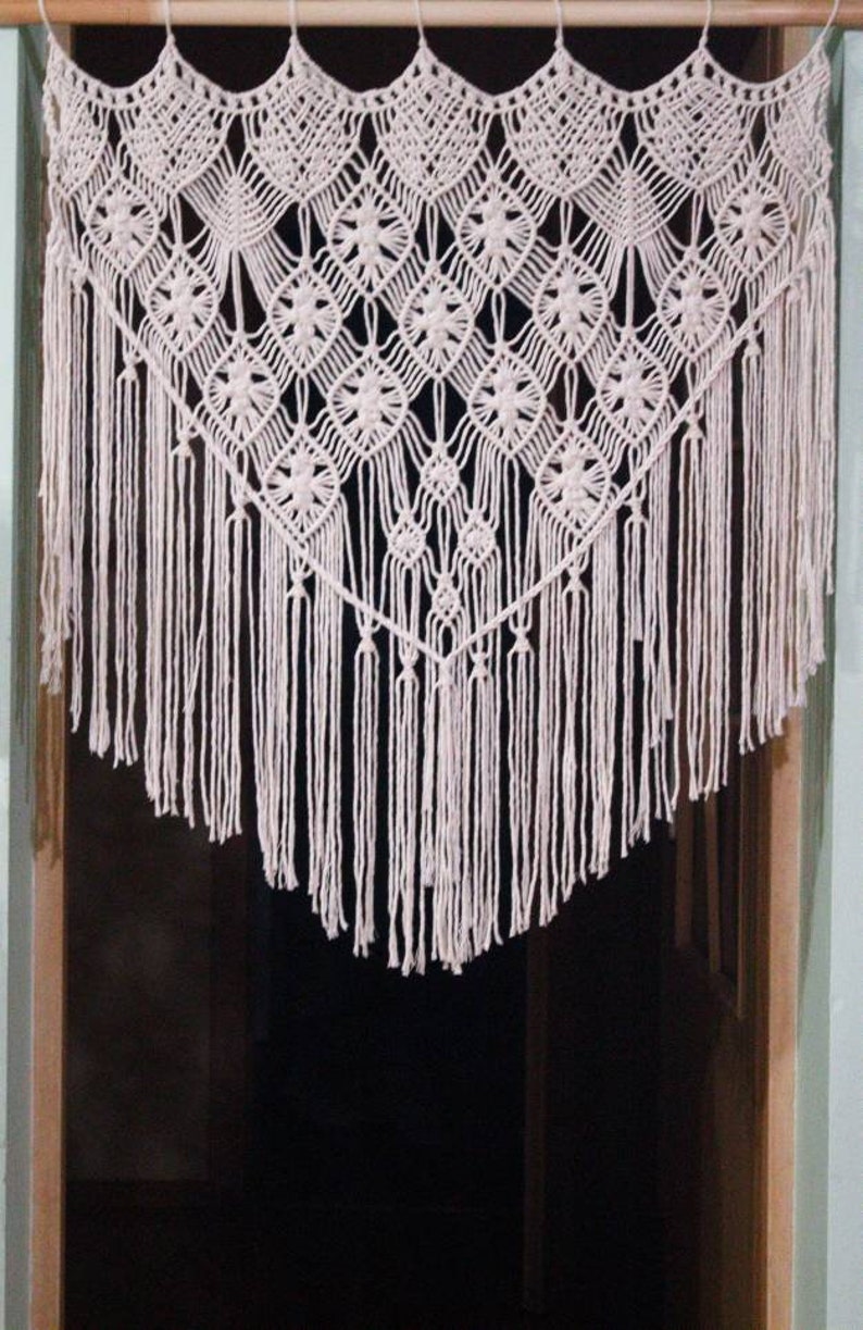 Decor Macrame Curtain Banner Macramemacrame Wall Art.window - Etsy