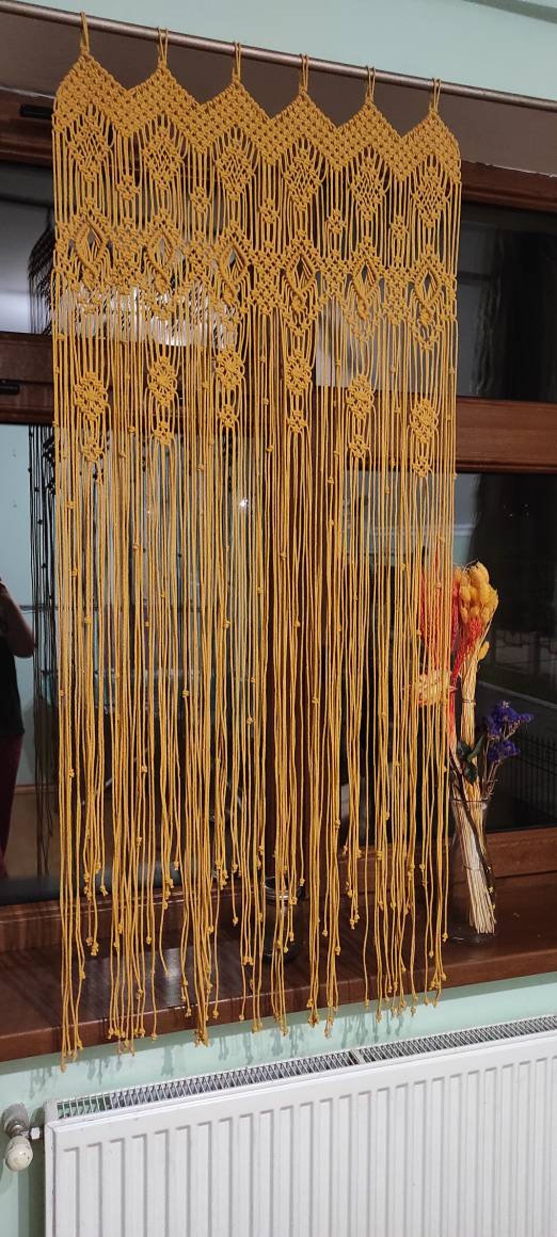 Decor Macrame Curtain Macrame Panel Banner Macramemacrame - Etsy