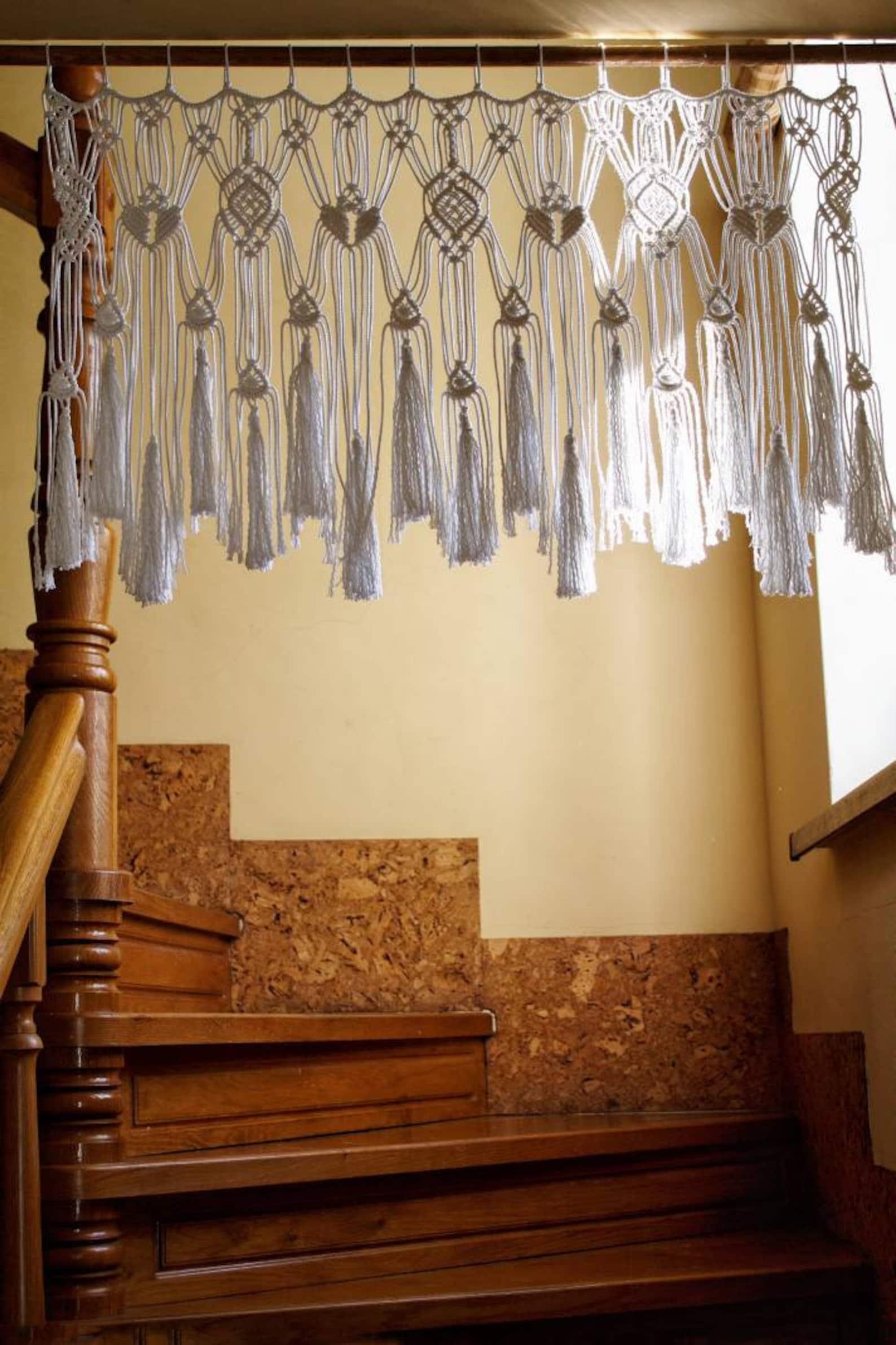 Macrame Window Curtaindecor Macrame Valancemacrame - Etsy