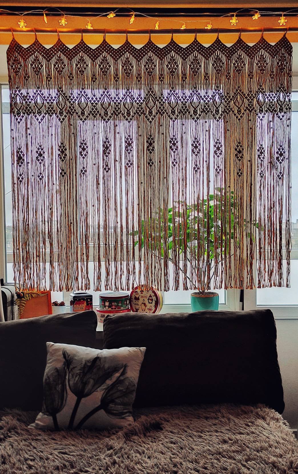 Decor Macrame Curtain Large Macrame Curtain Macrame Panel | Etsy