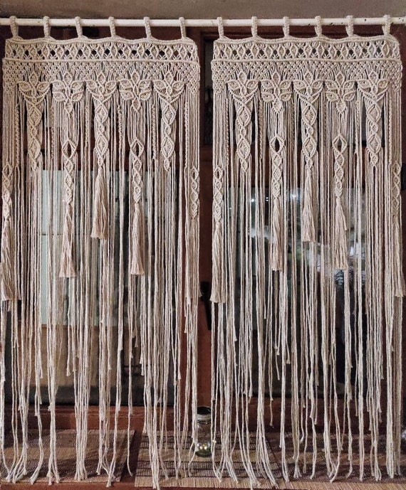 Decor Macrame curtain Macrame panel curtain Doorway Macrame | Etsy