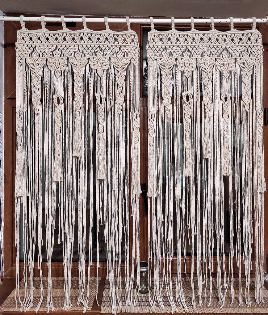 Decor Macrame Curtain, Macrame Panel Curtain, Doorway Macrame Window ...