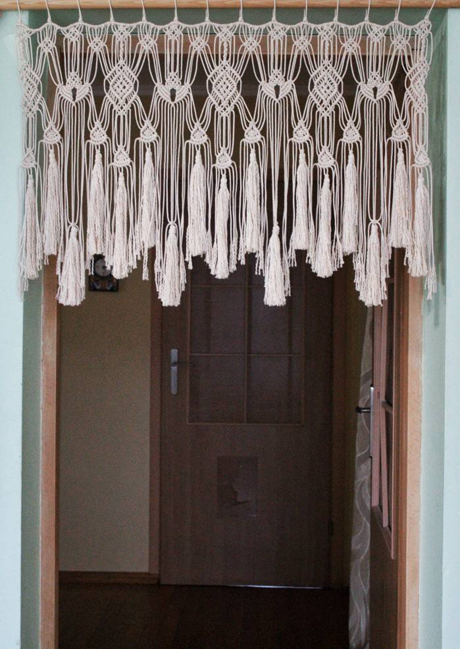Macrame Window Curtaindecor Macrame Valancemacrame - Etsy