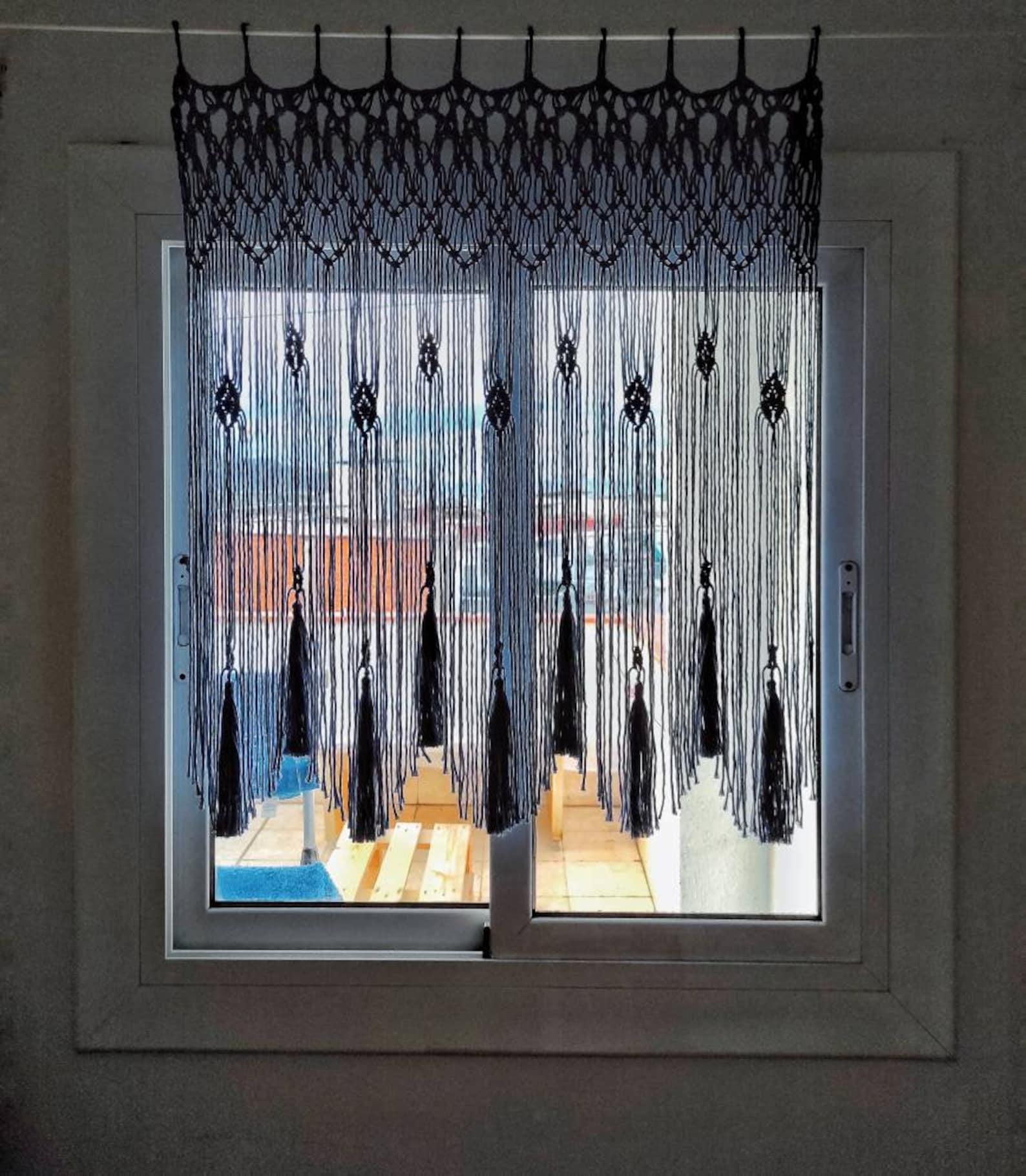 Decor Macrame Curtain Banner Macramemacrame Wall Art.window - Etsy ...